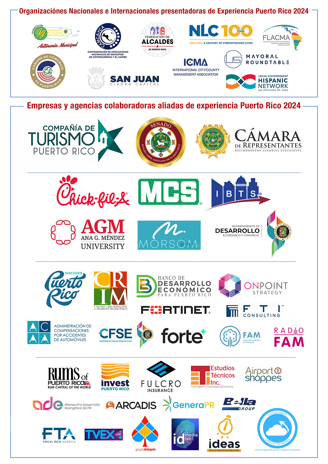 Auspiciadores – Experiencia Puerto Rico